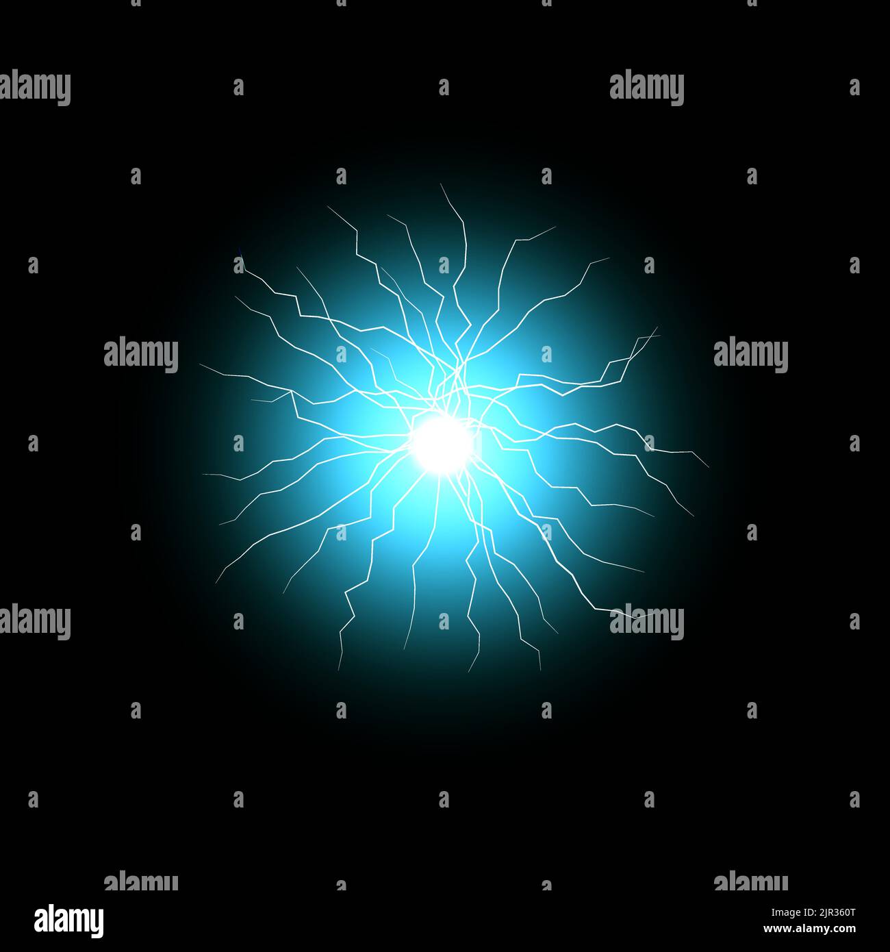 Electric lightning ball energy magic effect burst sphere. Vector power ...