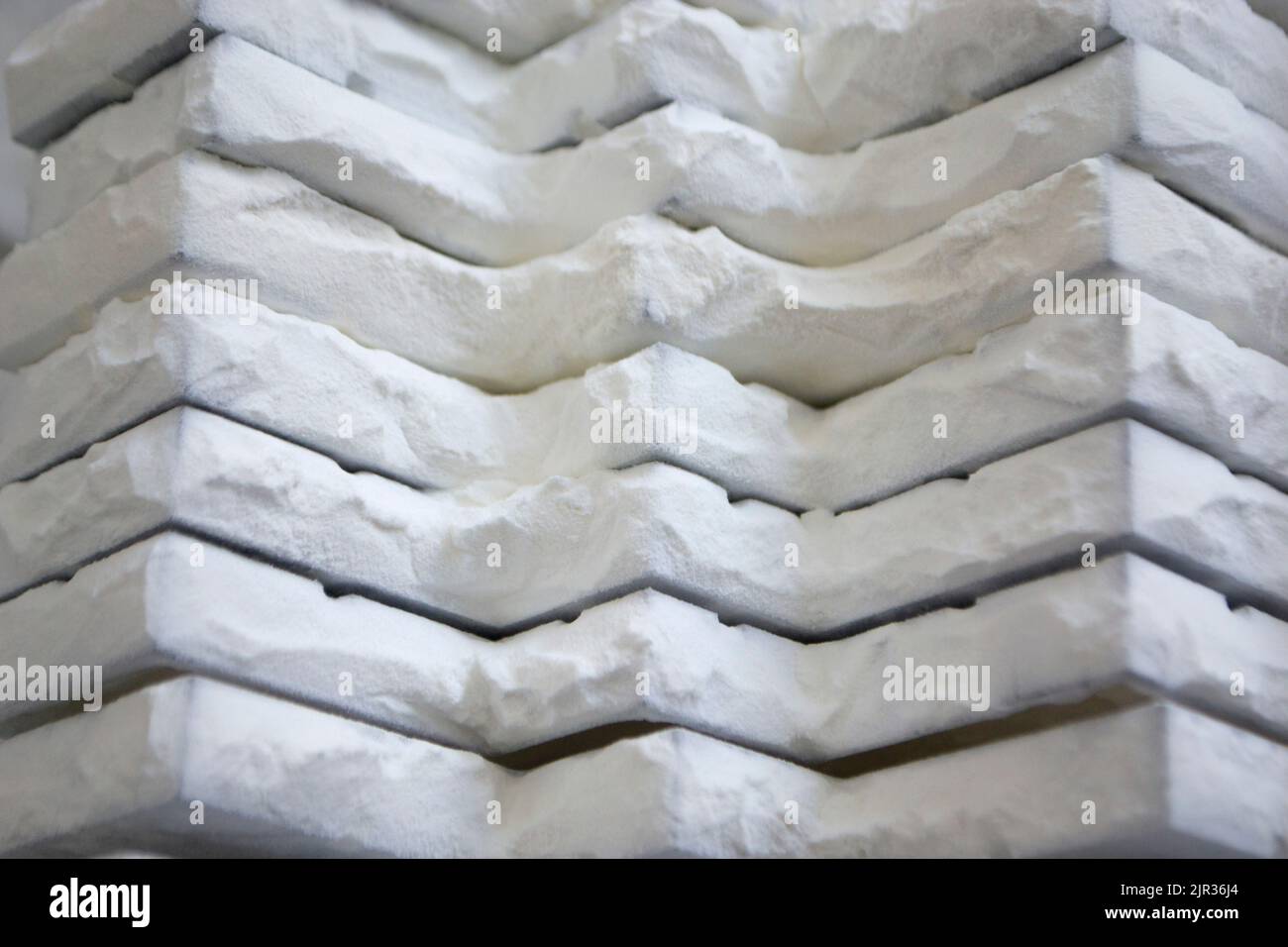 Detail objects printed on powder 3D printer and covered white polyamide ...