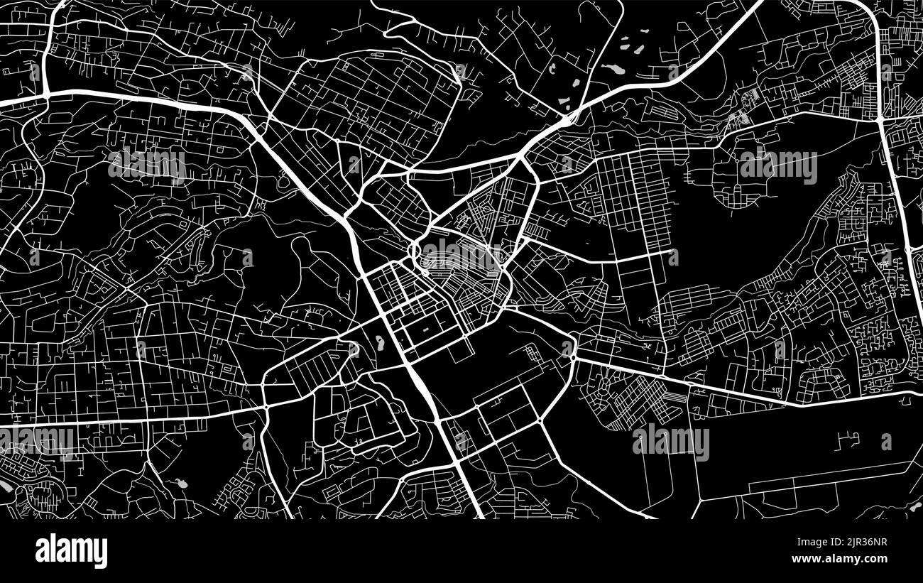Vector map of Nairobi city. Urban grayscale poster. Road map image with ...