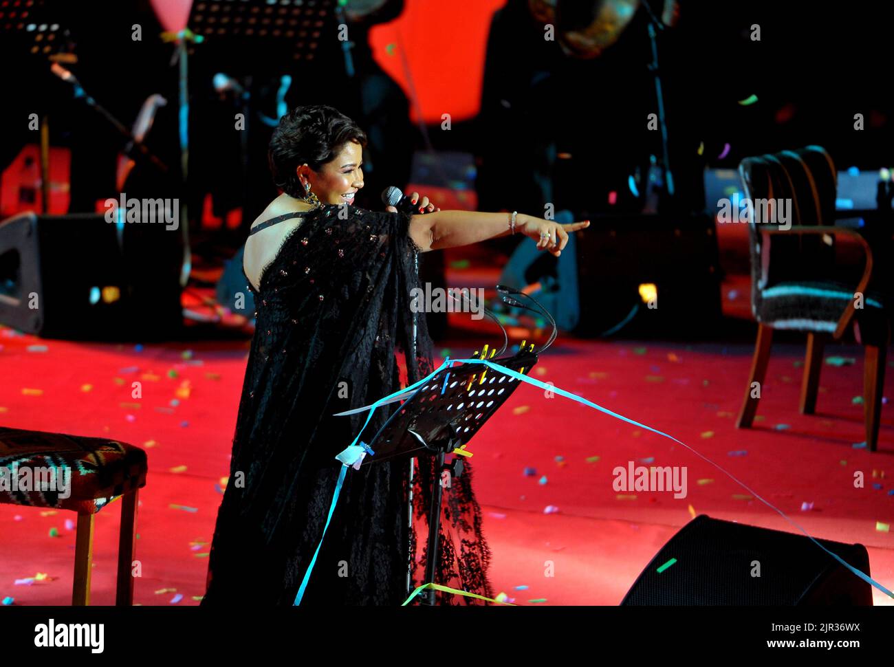 Tunis, Tunisia, August 20, 2022. Egyptian singer Sherine Abdel Wahab ...