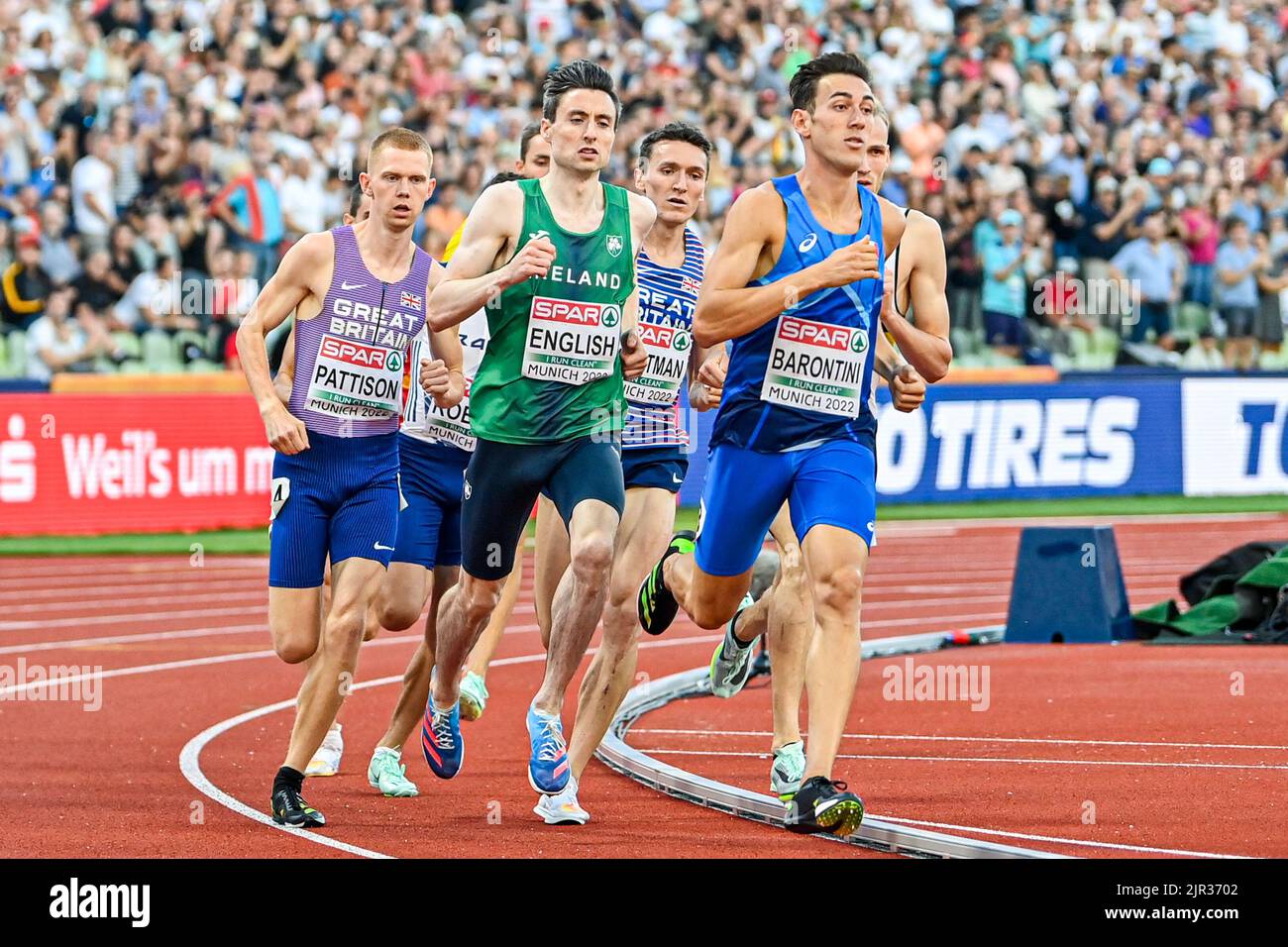 MUNCHEN, GERMANY - AUGUST 21: Mark English of Ireland, Simone Barontini ...