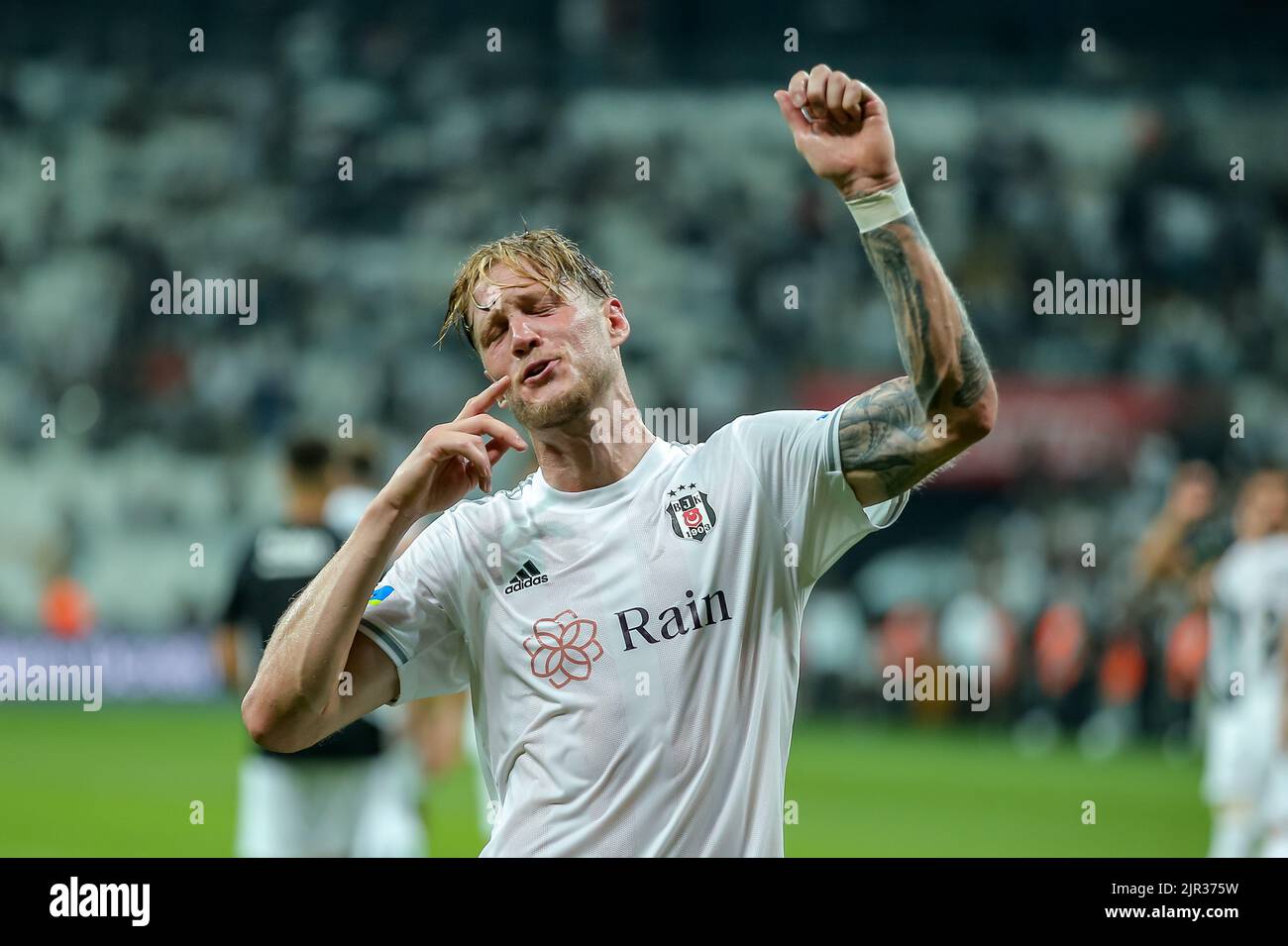 ISTANBUL, TURKEY - AUGUST 21: Wout Weghorst of Besiktas celebrate the ...