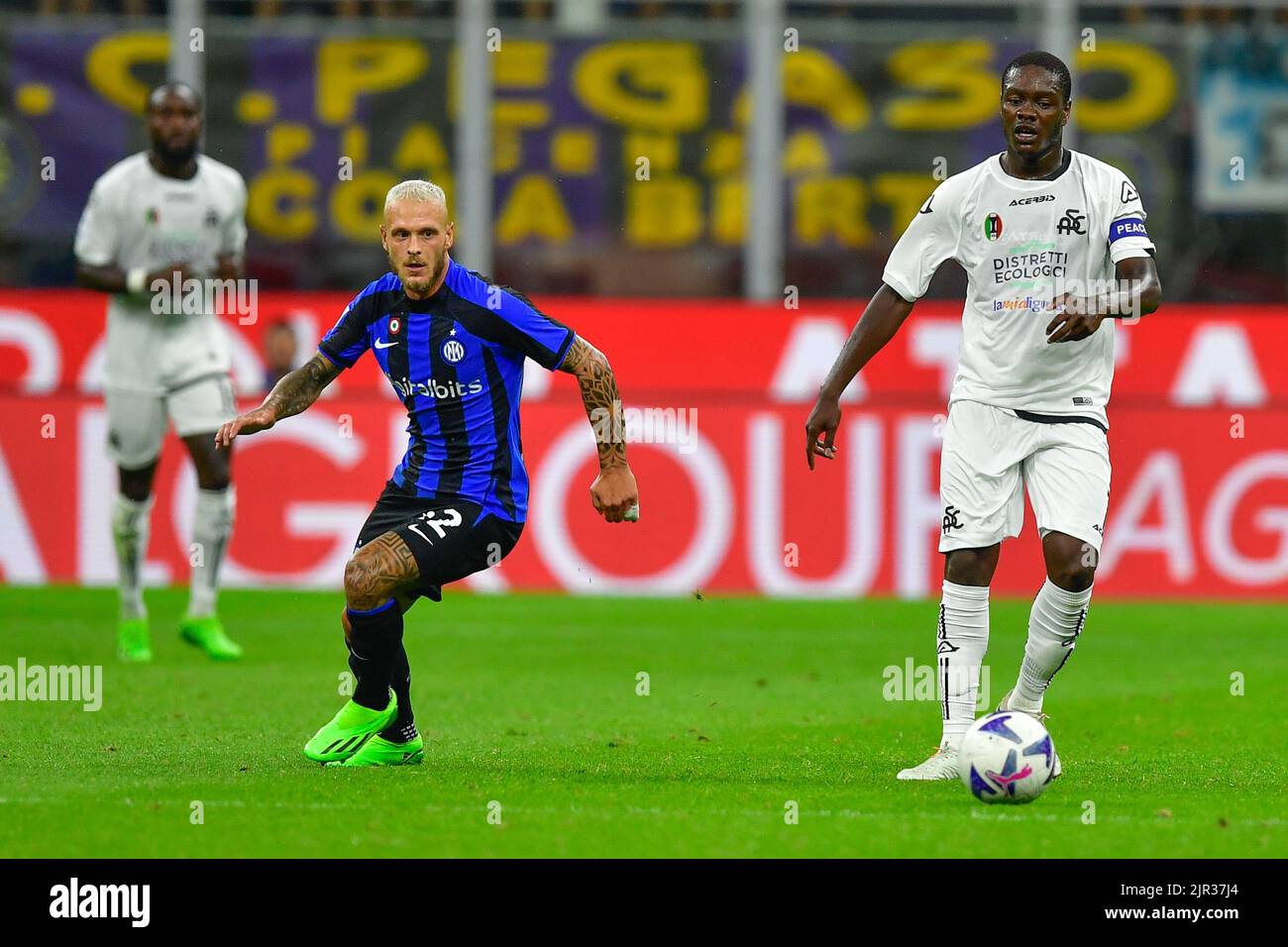Milano, Italy. 20th, August 2022. Federico Dimarco (32) of Inter seen during the Serie A match ...
