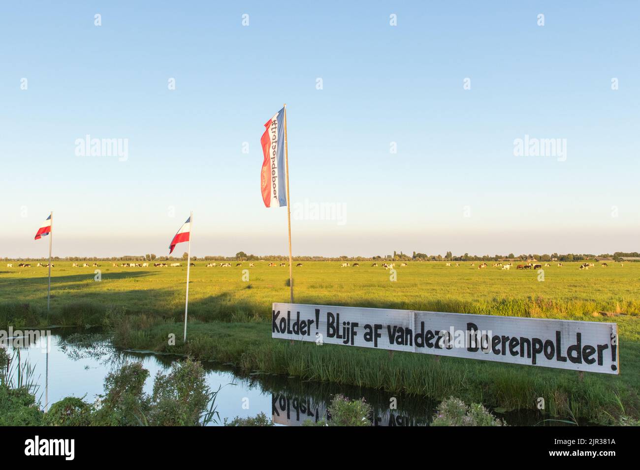 Dutch national flag upside down in farmland as a symbol of farmers anti ...