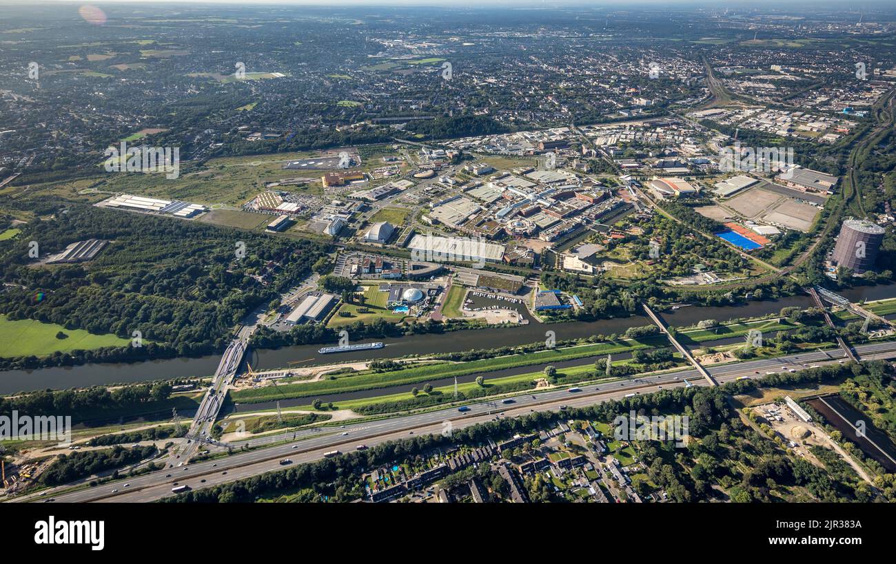 Aerial view, The Topgolf course under construction on the steel mill ...