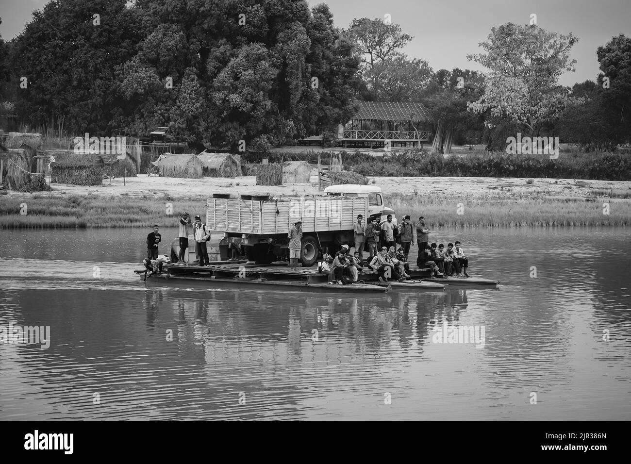 River crossing port Black and White Stock Photos & Images - Alamy