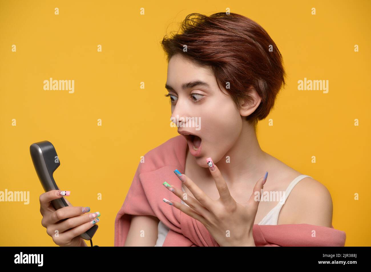 Angry brunette female hi-res stock photography and images - Alamy