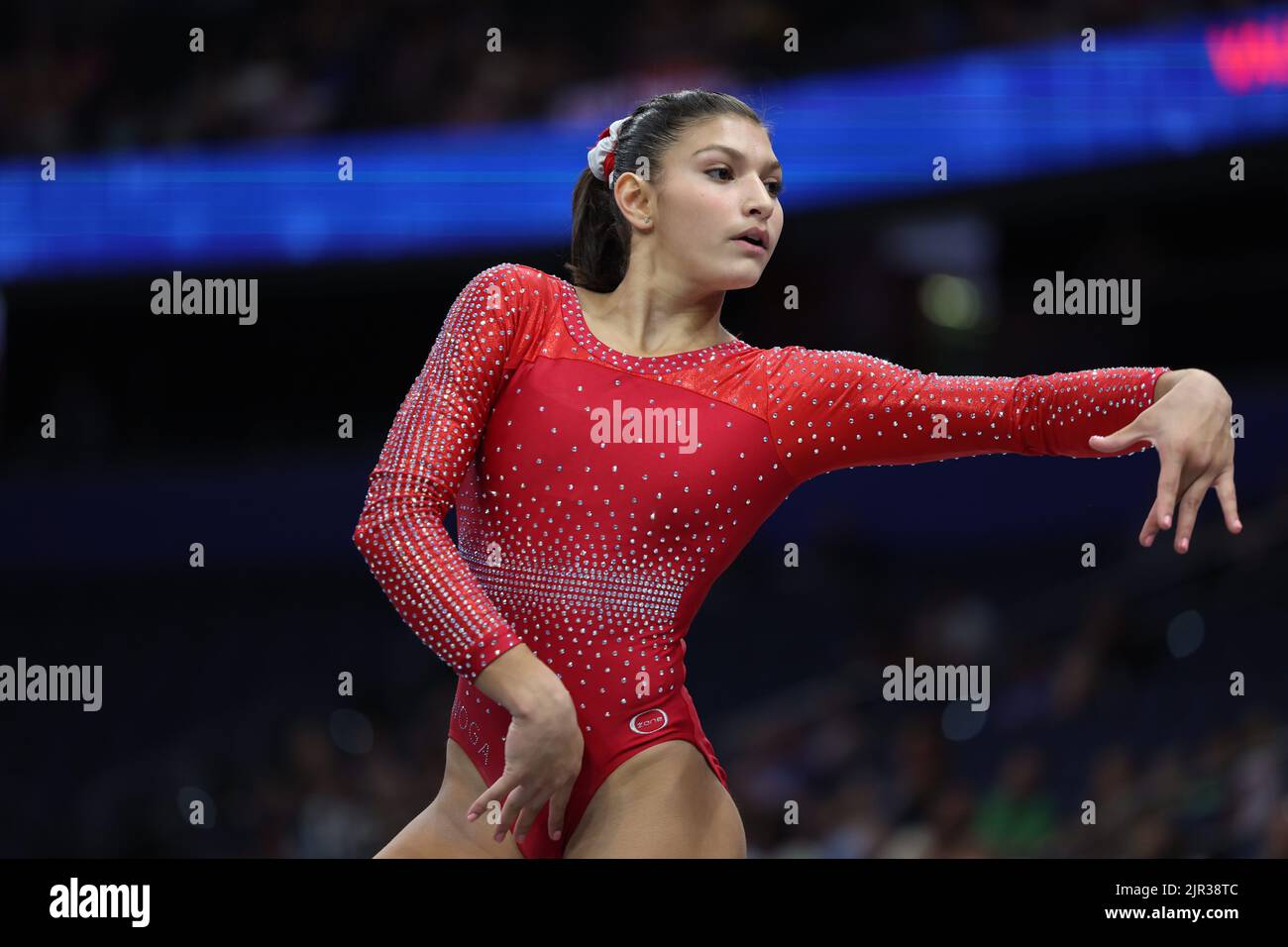 Tampa, FL. US, August 21, 2022: Madray Johnson (WOGA) competes during ...