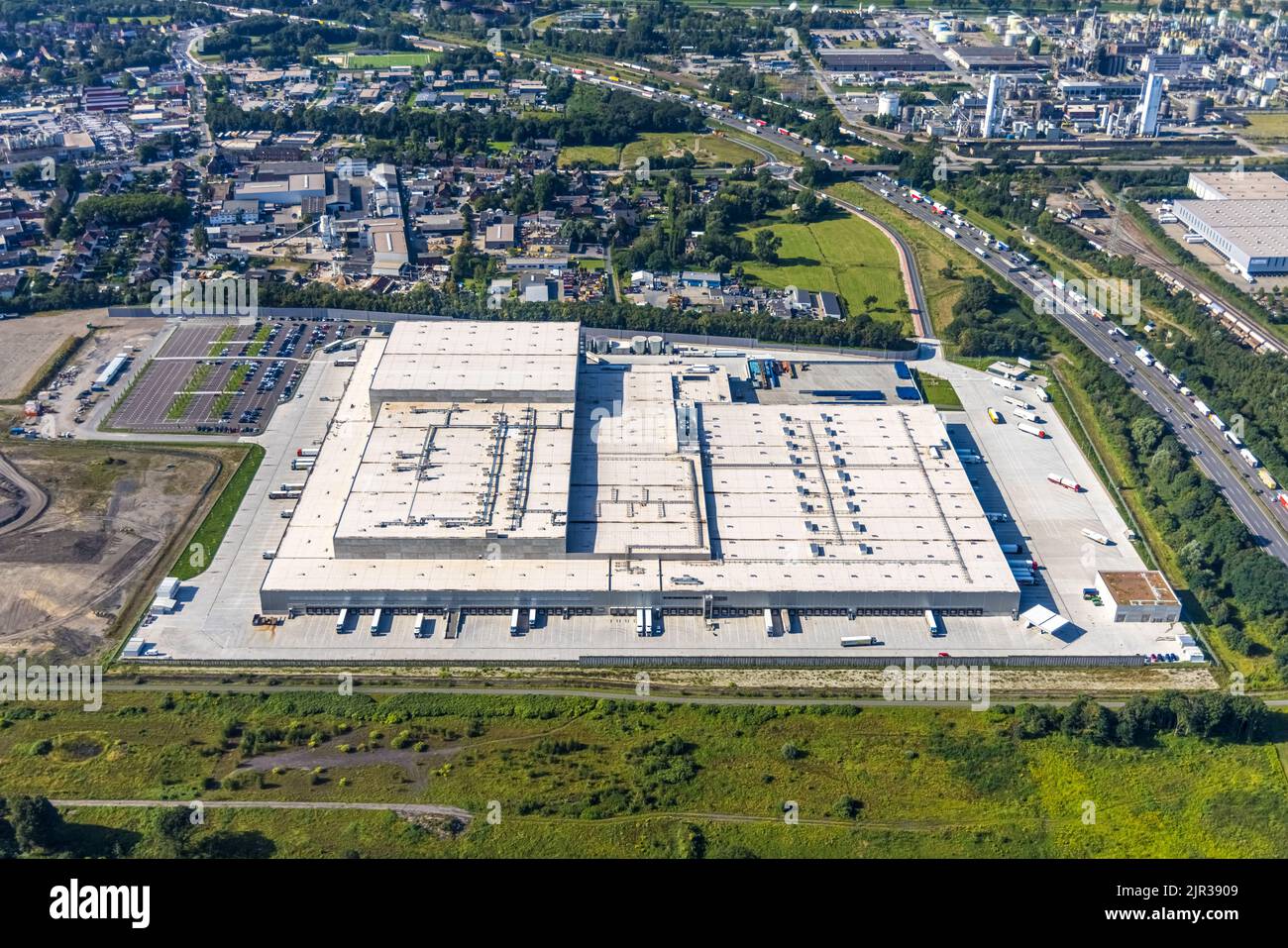 Aerial view, Edeka central warehouse Oberhausen in the district ...