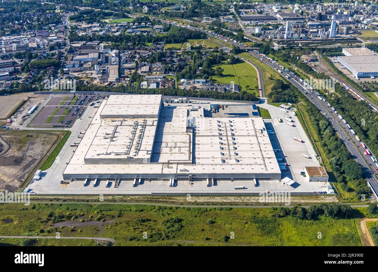 Aerial view, Edeka central warehouse Oberhausen in the district ...