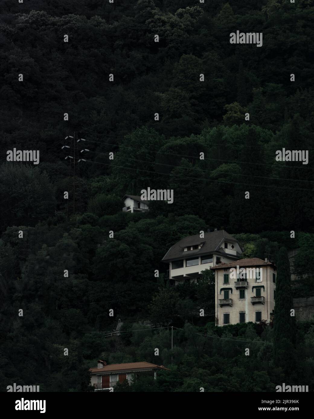 Forest hill in surrounding lake Como Stock Photo - Alamy