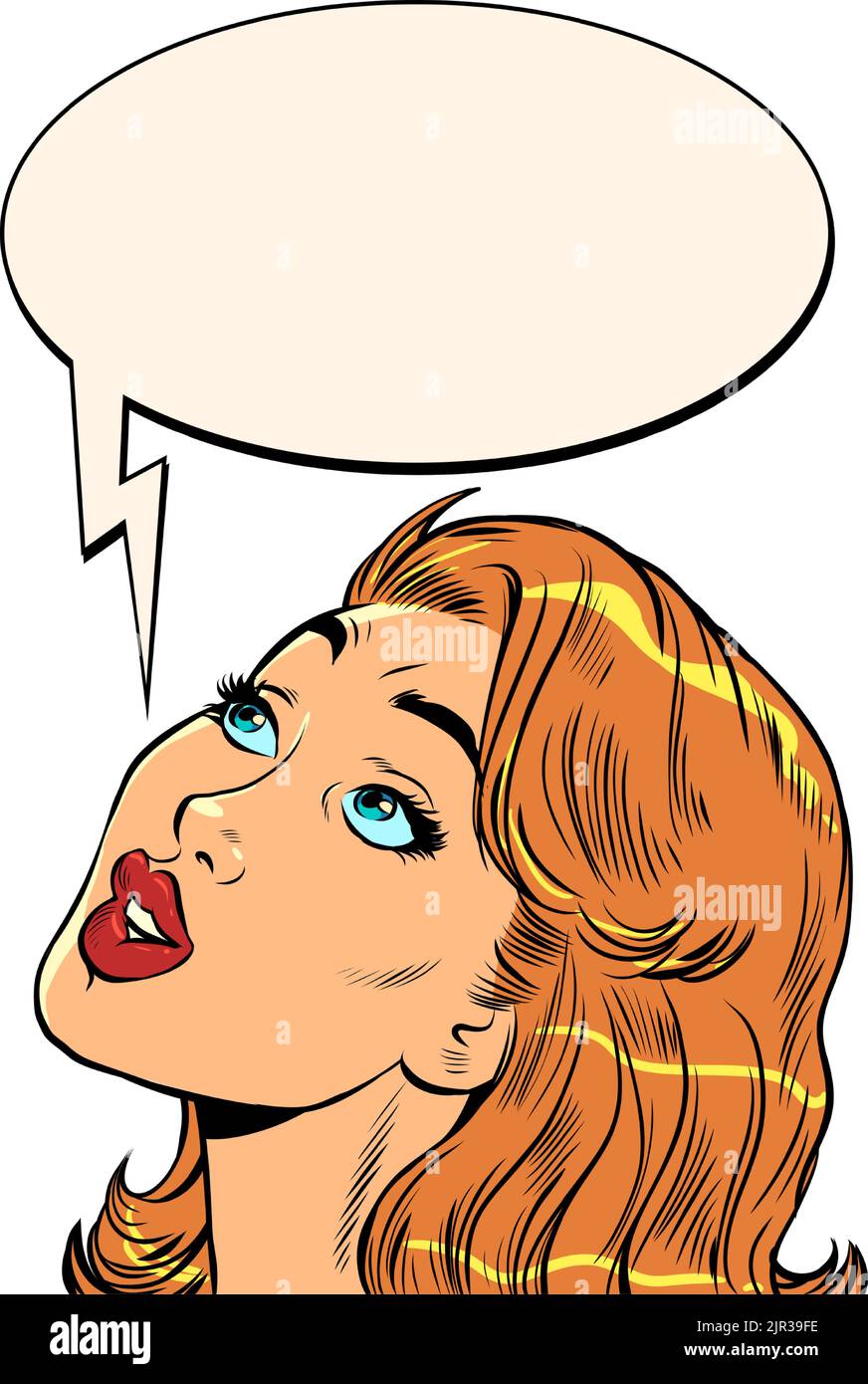 Woman looks up Stock Vector Images - Alamy