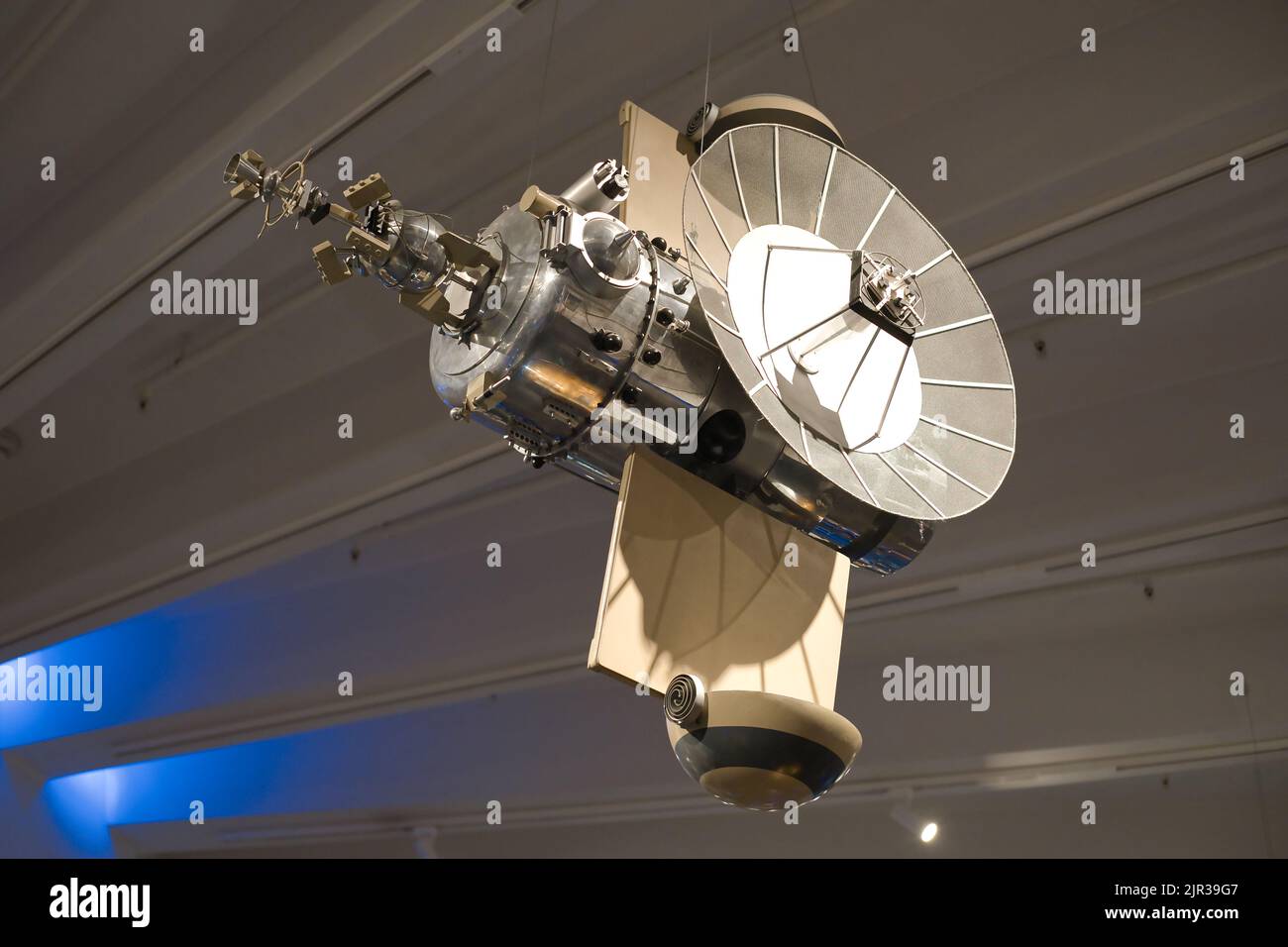 Model of the space satellite - exhibit in Planetarium museum. Space ...