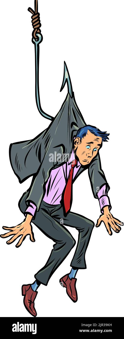 Cartoon illustration business man hanging hi-res stock photography and ...
