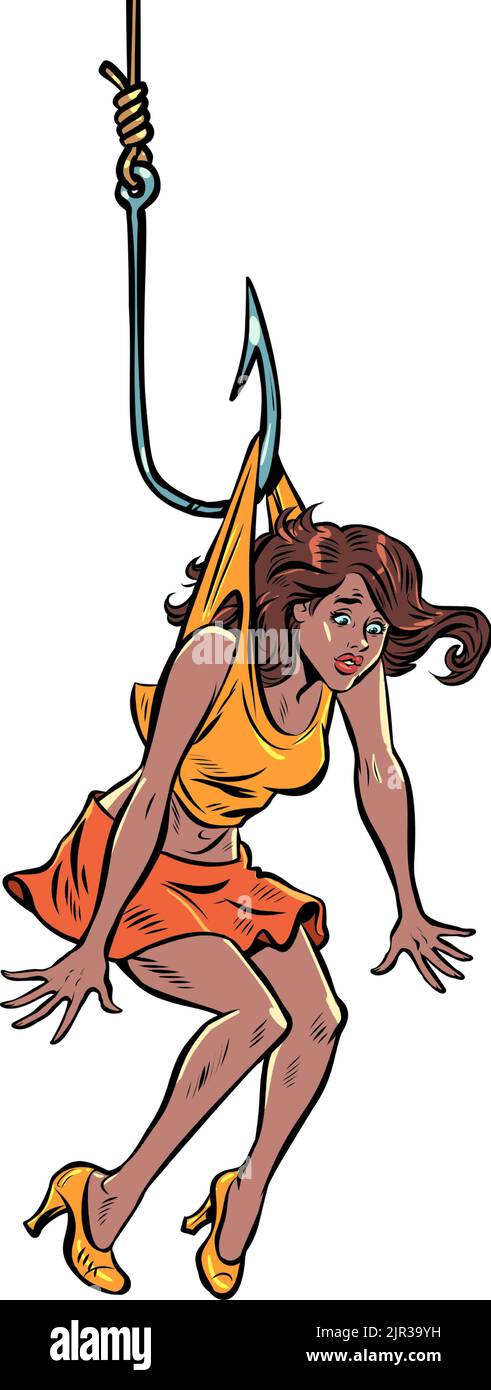 Catching fish on rod hook Stock Vector Images - Alamy