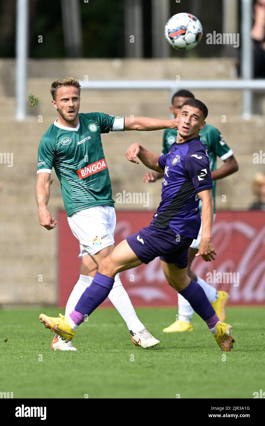 Lommel, Belgium, 21/08/2022, Lommel's Robin Henkens and RSCA Futures ...