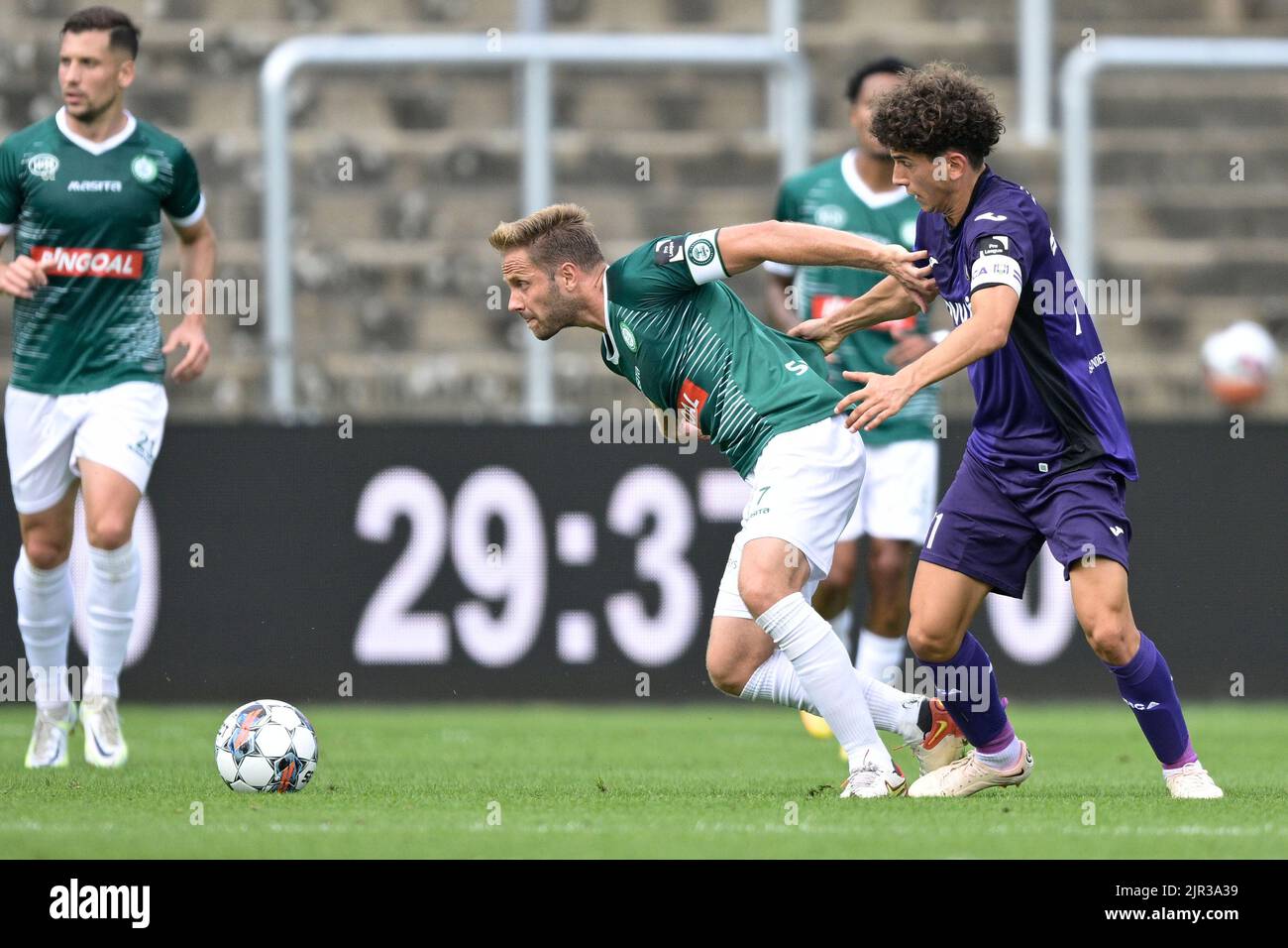 Lommel, Belgium, 21/08/2022, Lommel's Robin Henkens and RSCA Futures ...