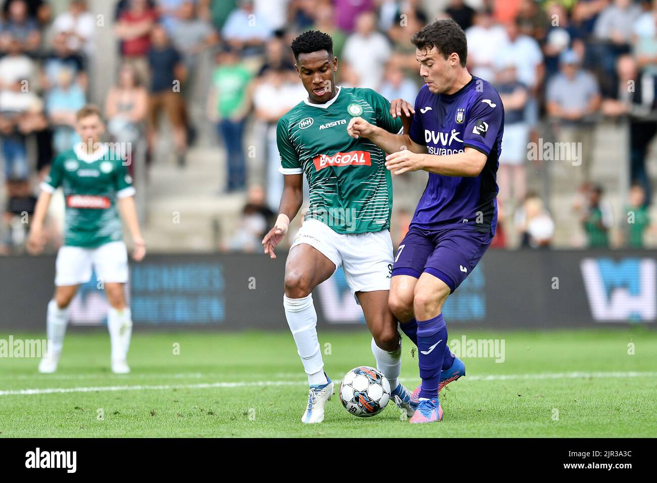 Lommel, Belgium, 21/08/2022, Lommel's Vinicius Dos Santos Caue and RSCA ...