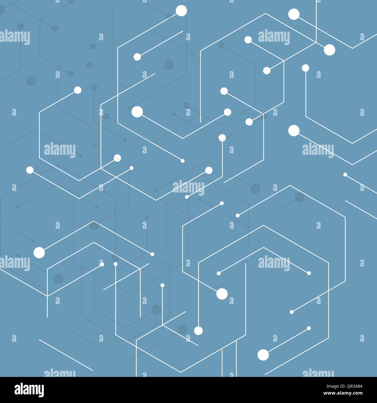 Technical background with hexagon line and dots Stock Vector Image ...