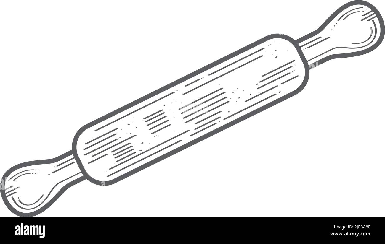 wooden roll utensil sketch Stock Vector Image & Art - Alamy