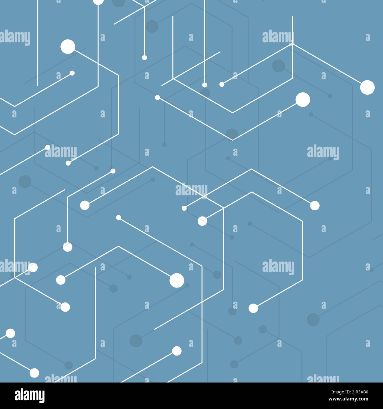 Technical background with hexagon line and dots Stock Vector Image ...