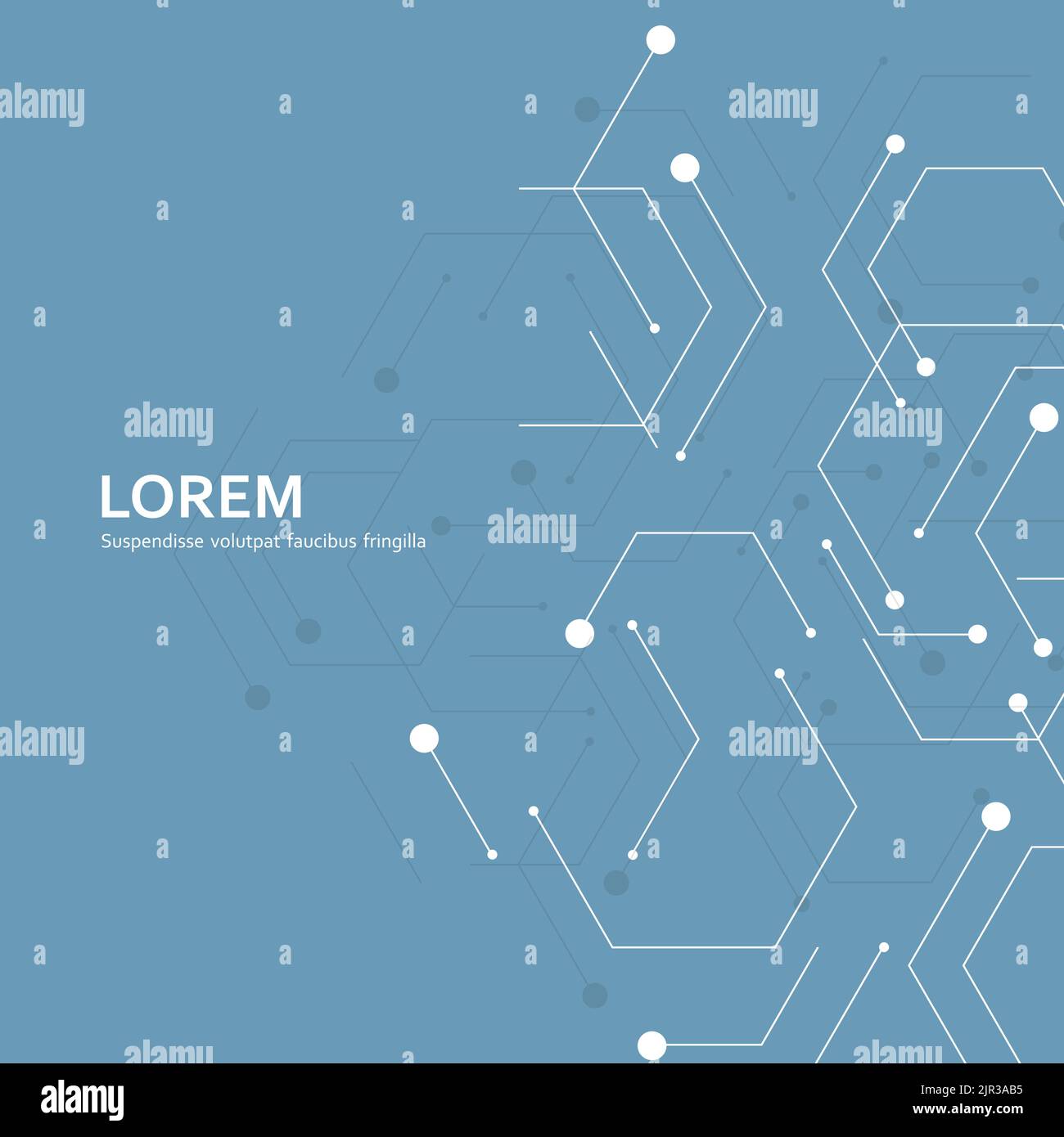 Technical background with hexagon line and dots Stock Vector Image ...