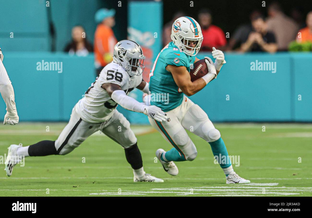Miami. FL USA; Miami Dolphins tight end Durham Smythe (81) makes a ...