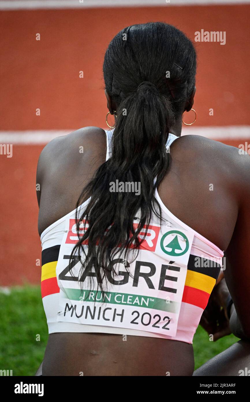 Belgian Athlete Anne Zagre pictured after the semifinals of the women's ...