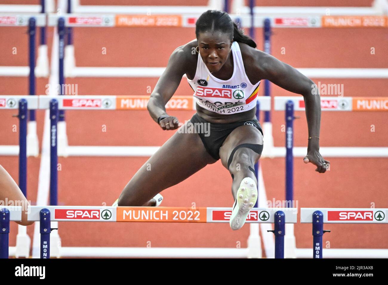 Belgian Athlete Anne Zagre pictured in action during the semifinals of ...