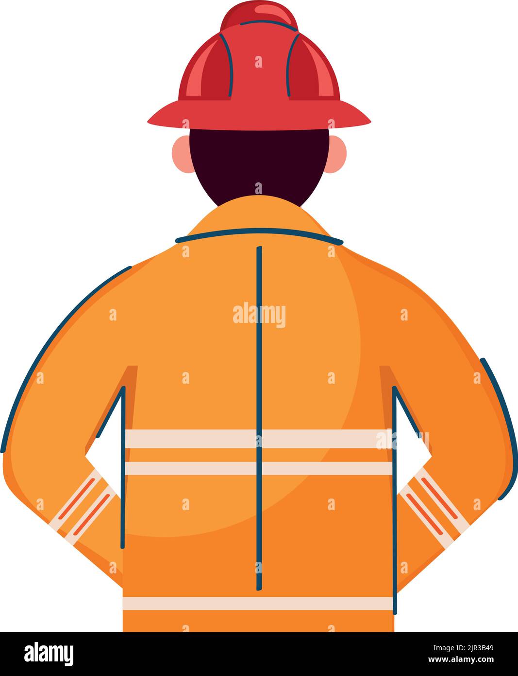 fireman profession back position Stock Vector Image & Art - Alamy