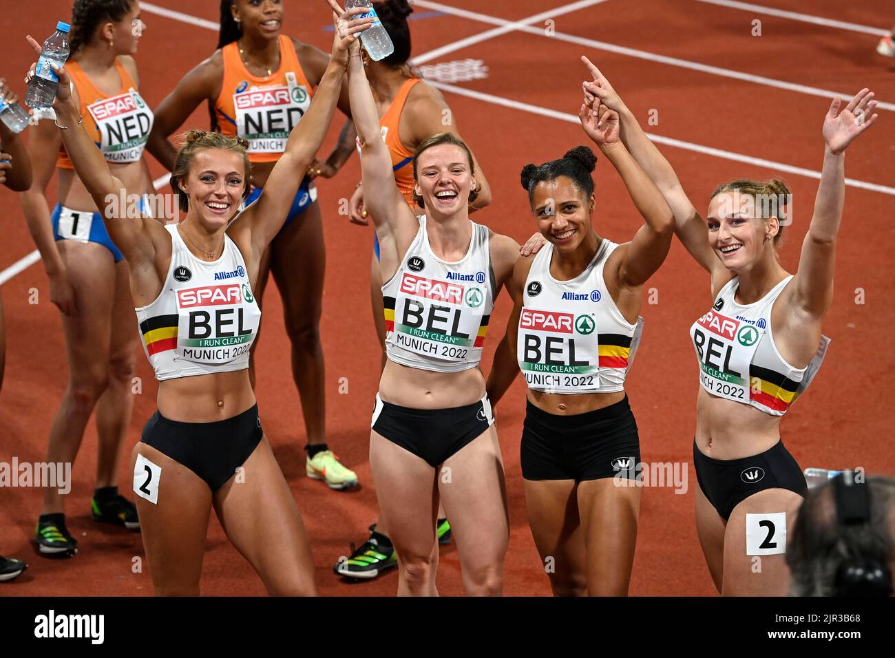 Belgian Rani Rosius, Belgian Elise Mehuys, Belgian Delphine Nkansa and ...