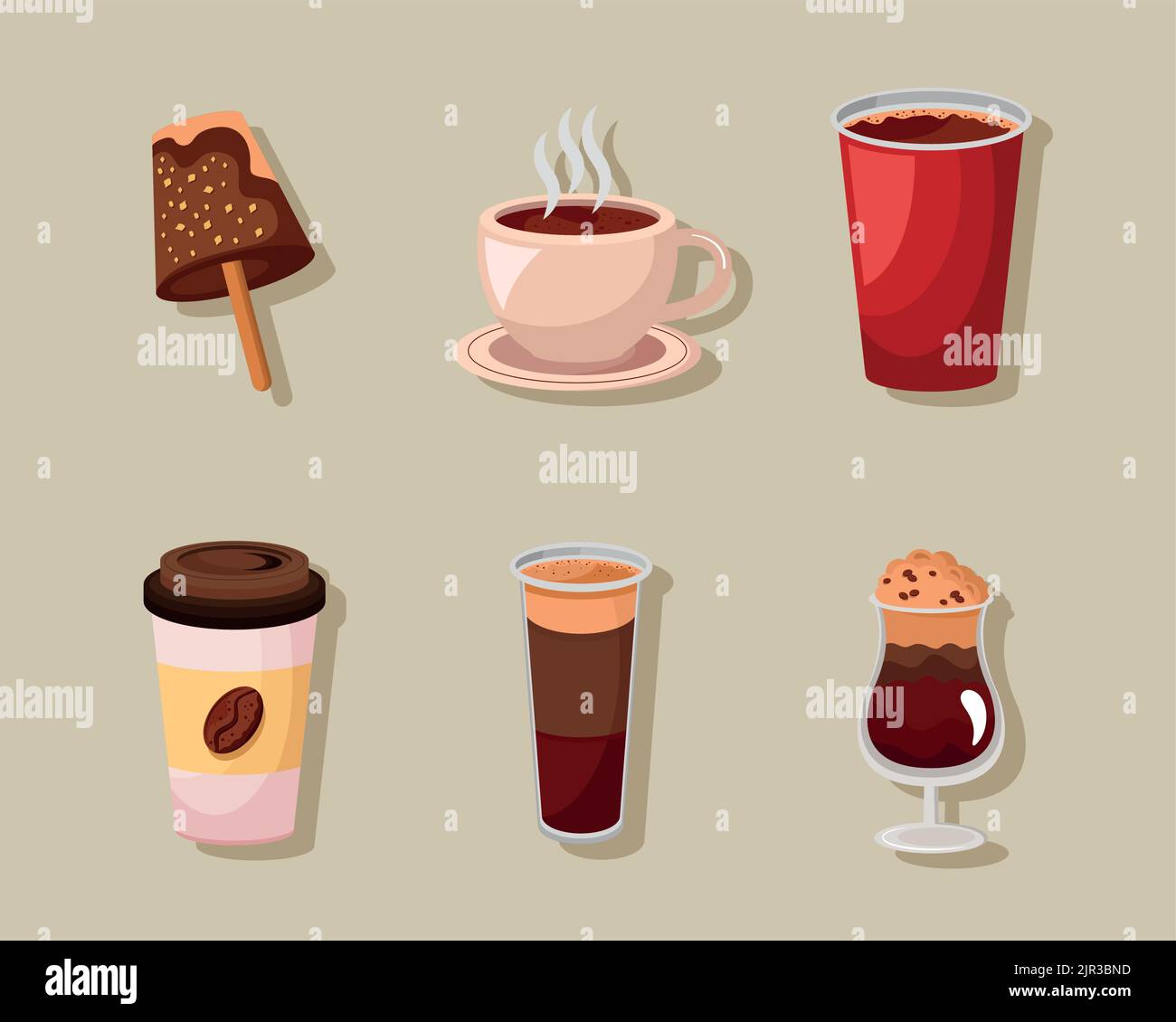 six coffee drink icons Stock Vector Image & Art - Alamy