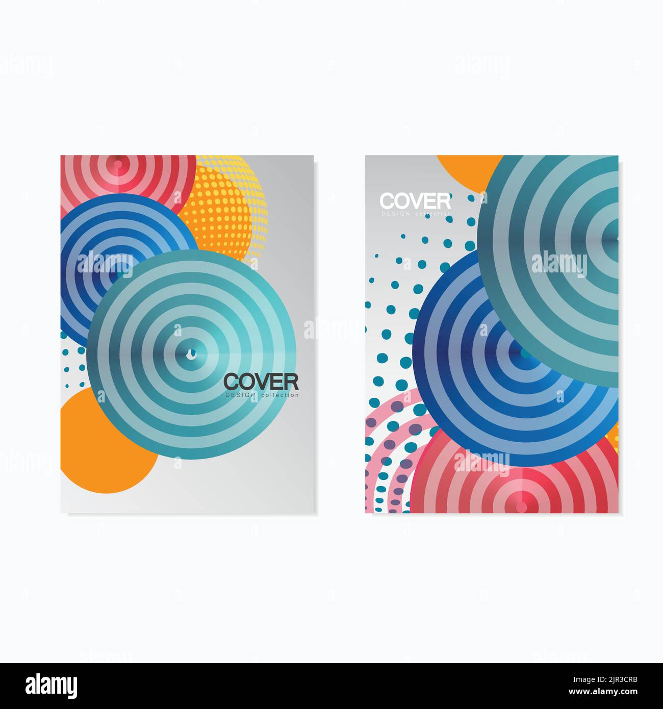 Colorful brochure design template. Vector illustration with circles ...