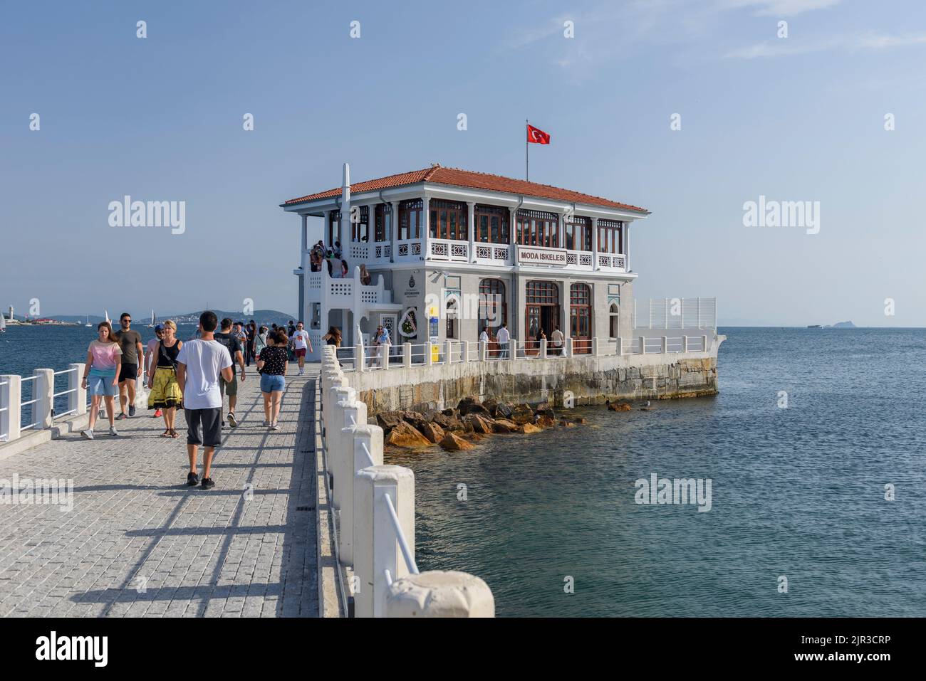 ISTANBUL, TURKEY - AUGUST 22, 2022: General view from Moda pier in ...