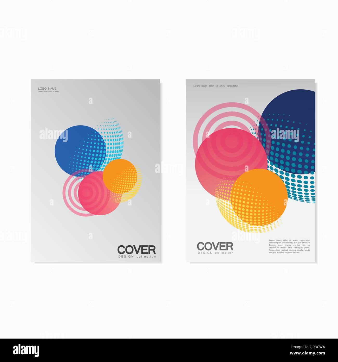 Colorful brochure design template. Vector illustration with circles ...