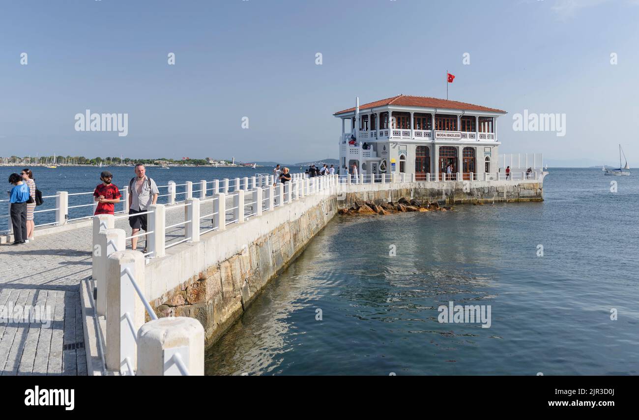 ISTANBUL, TURKEY - AUGUST 22, 2022: General view from Moda pier in ...