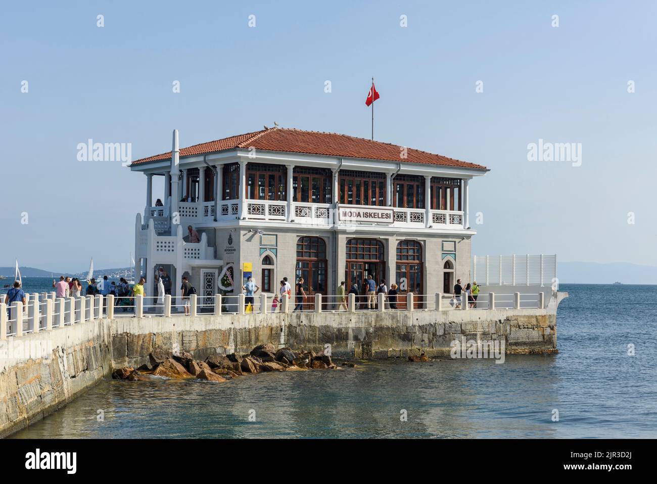 ISTANBUL, TURKEY - AUGUST 22, 2022: General view from Moda pier in ...