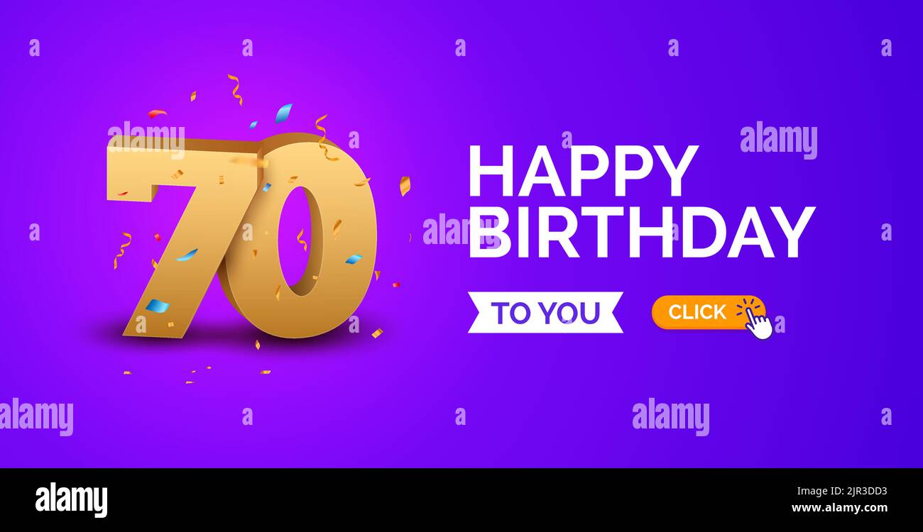 Anniversary birthday 70 years golden background. Happy vector poster 70 ...