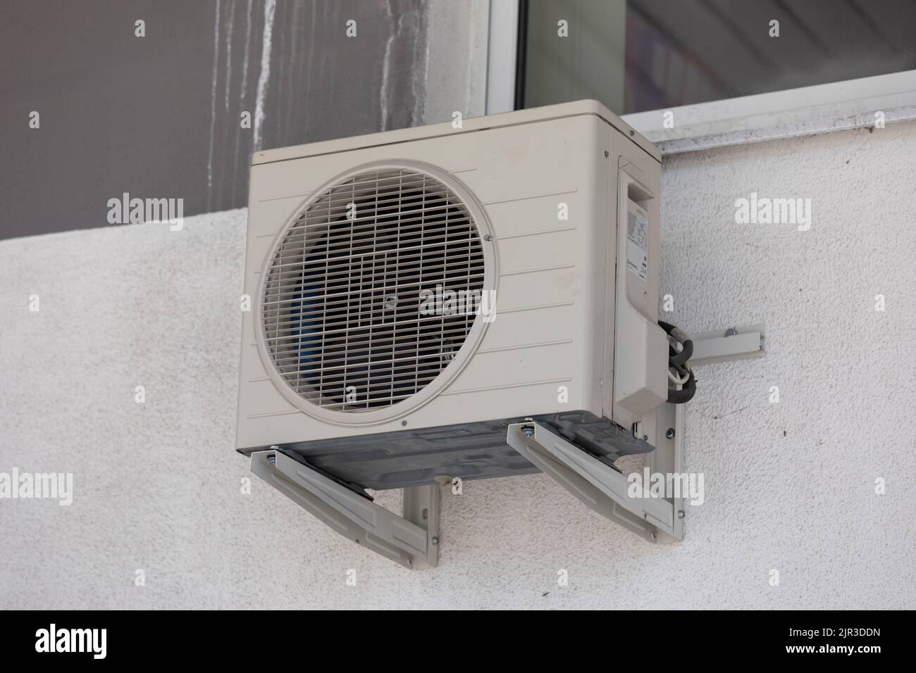 external condensing unit of the air conditioning unit Stock Photo - Alamy