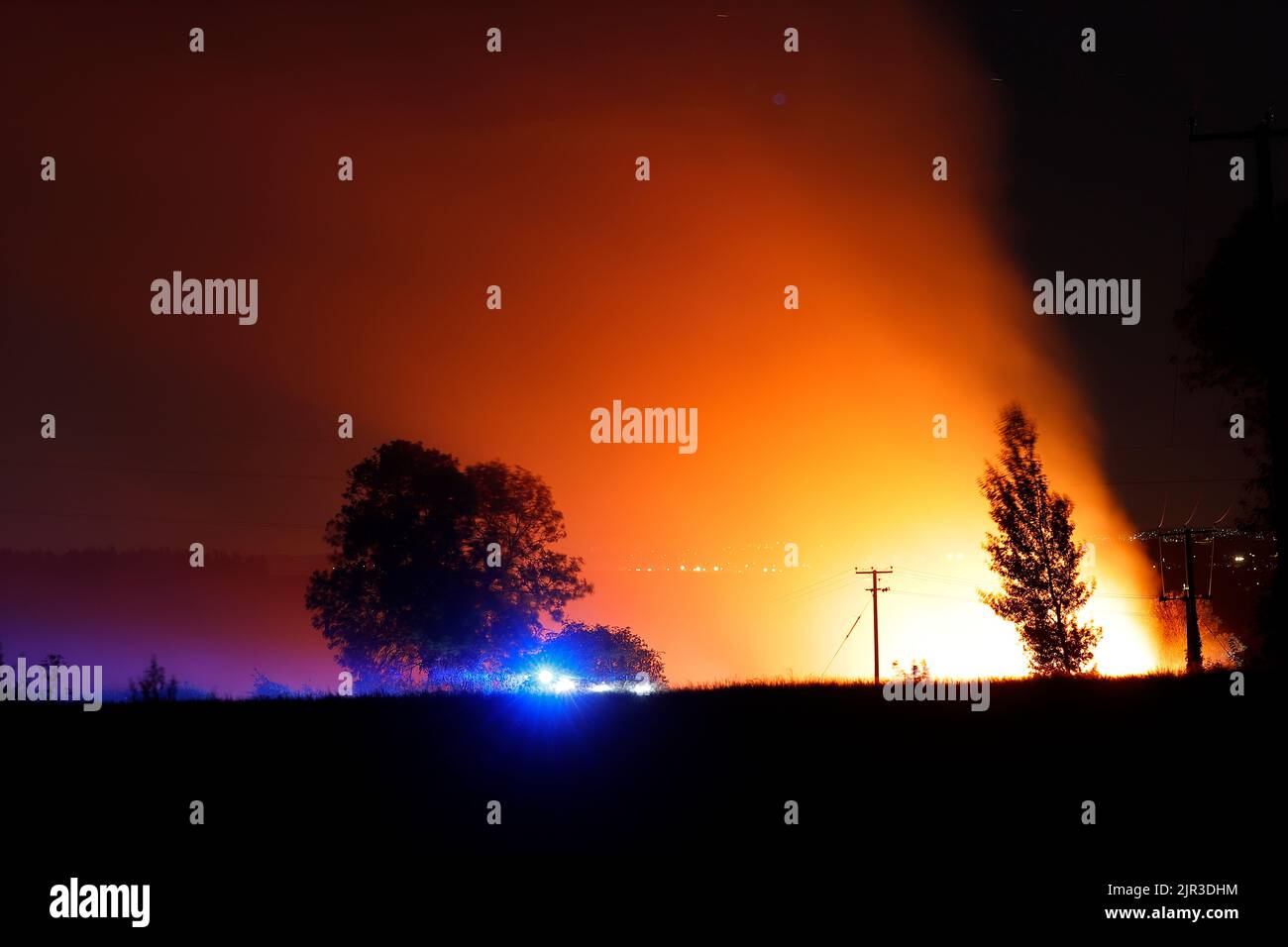 West Yorkshire Firefighters continue to fight a hay stack fire that ...