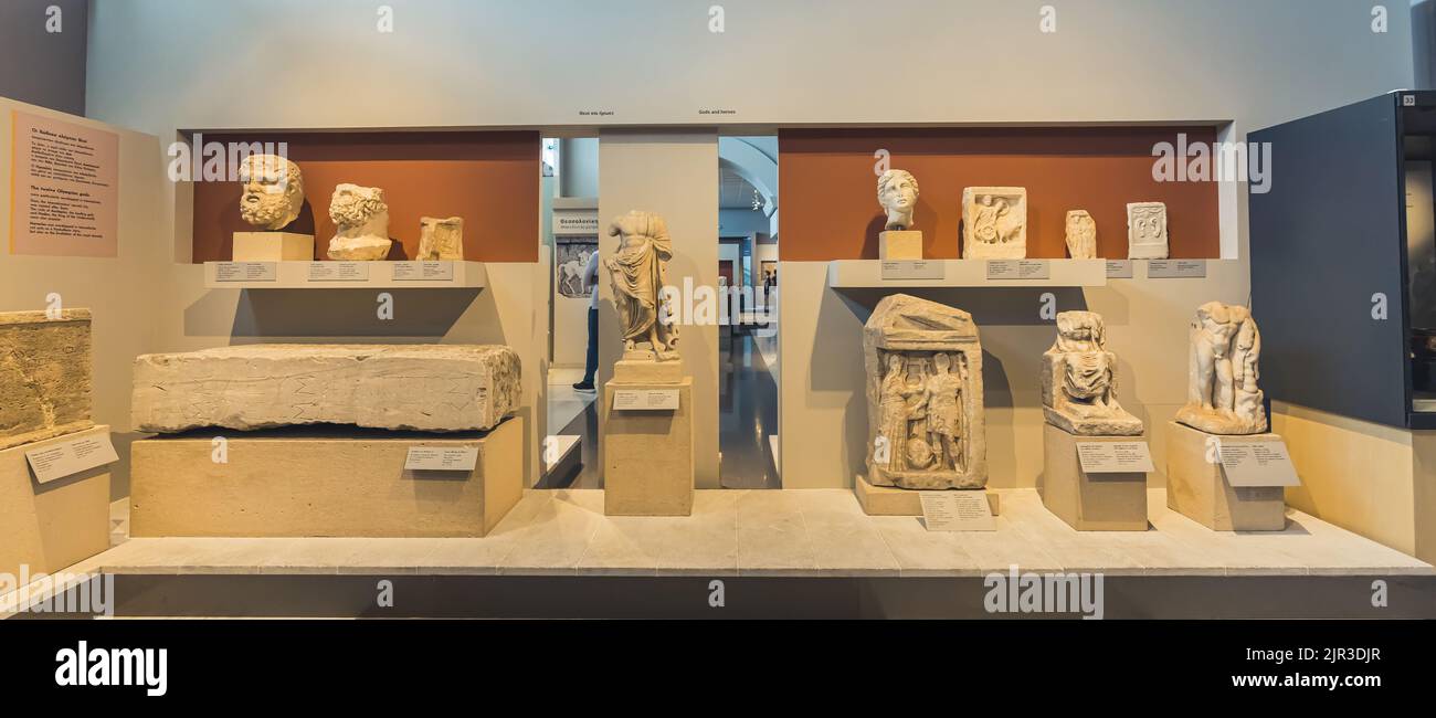 07.13.2022 Thessaloniki, Greece. Wide indoor shot of different pieces ...