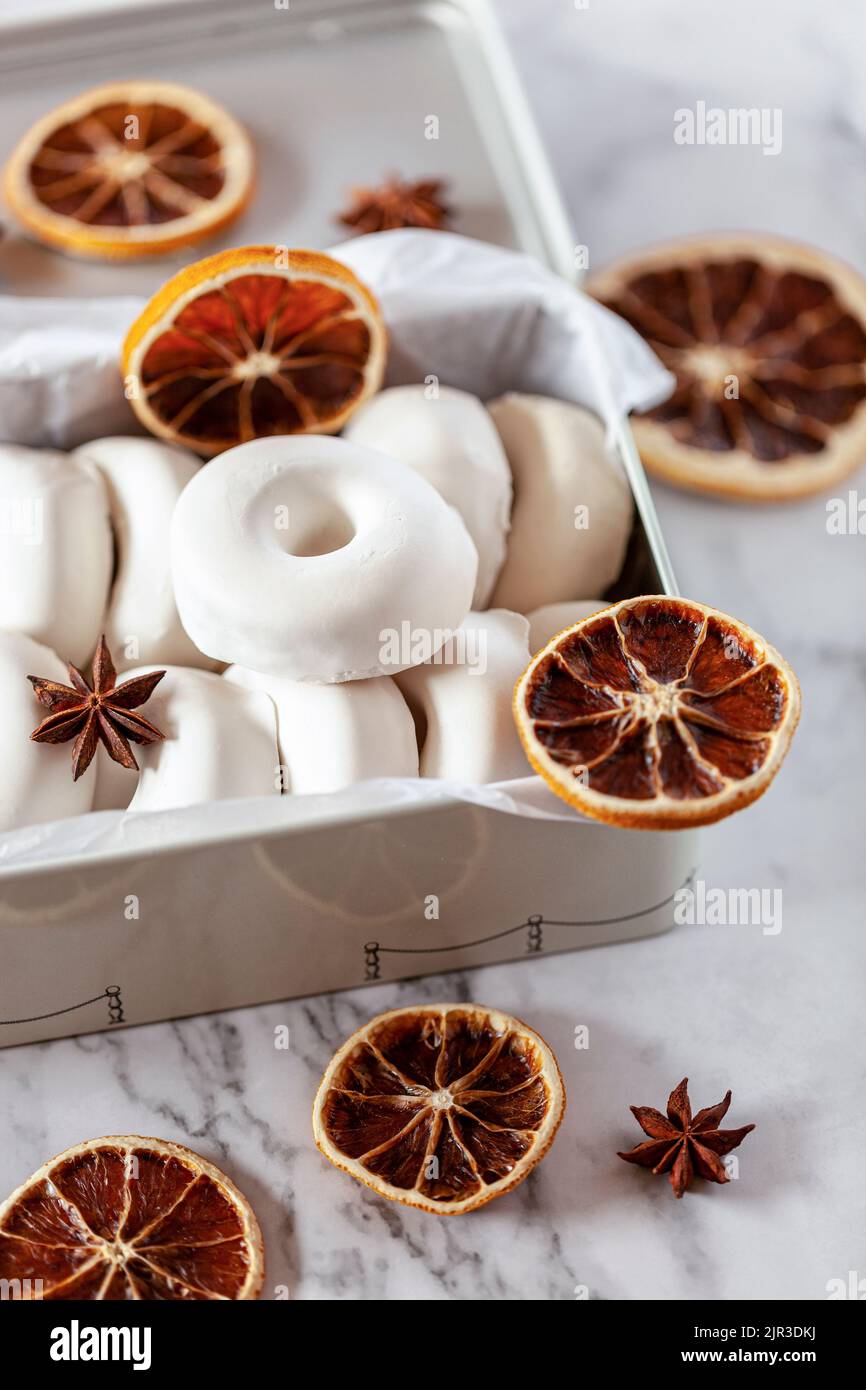 rousquilles, french and spanish traditional sweet dessert, packed in a ...