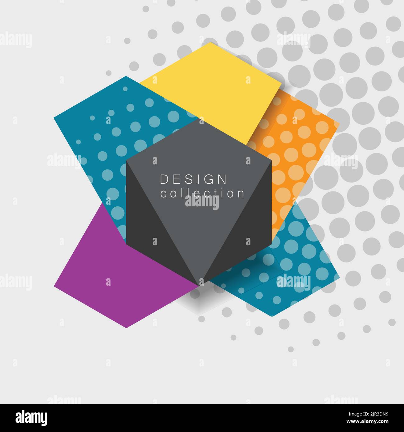 Vector Abstract Hexagonal Background With Halftone Stock Vector Image