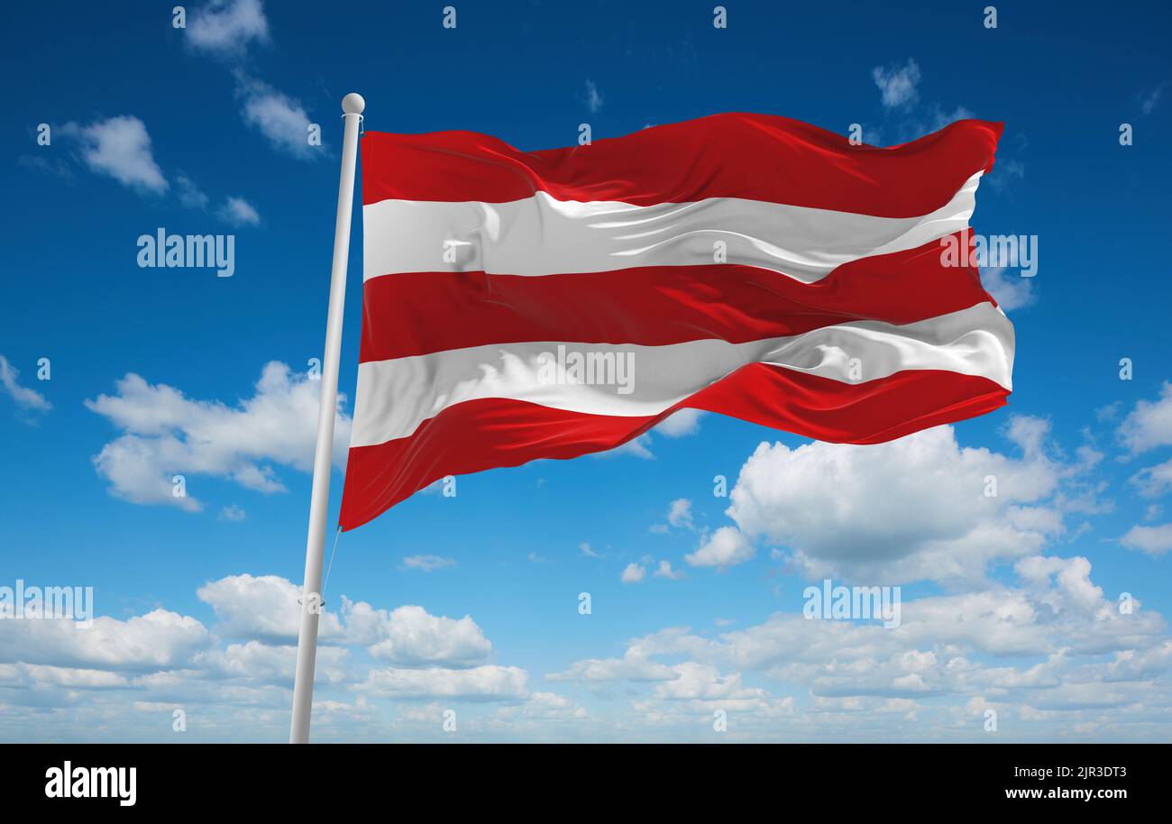 flag of Bora Bora, Australia Oceania at cloudy sky background. flag ...