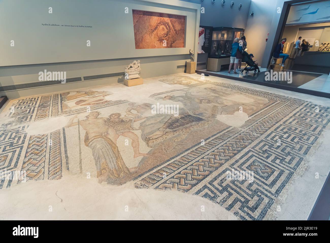 07.13.2022 Thessaloniki, Greece. Beautiful ancient piece of Greek floor ...