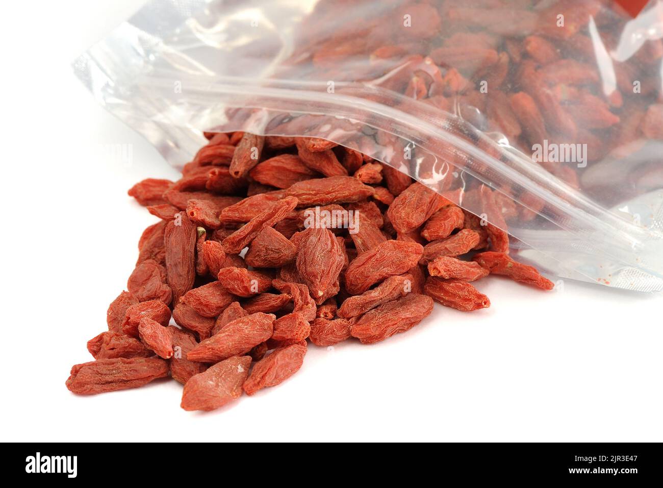 Goji berries in zip lock bag isolated horizontal Stock Photo - Alamy