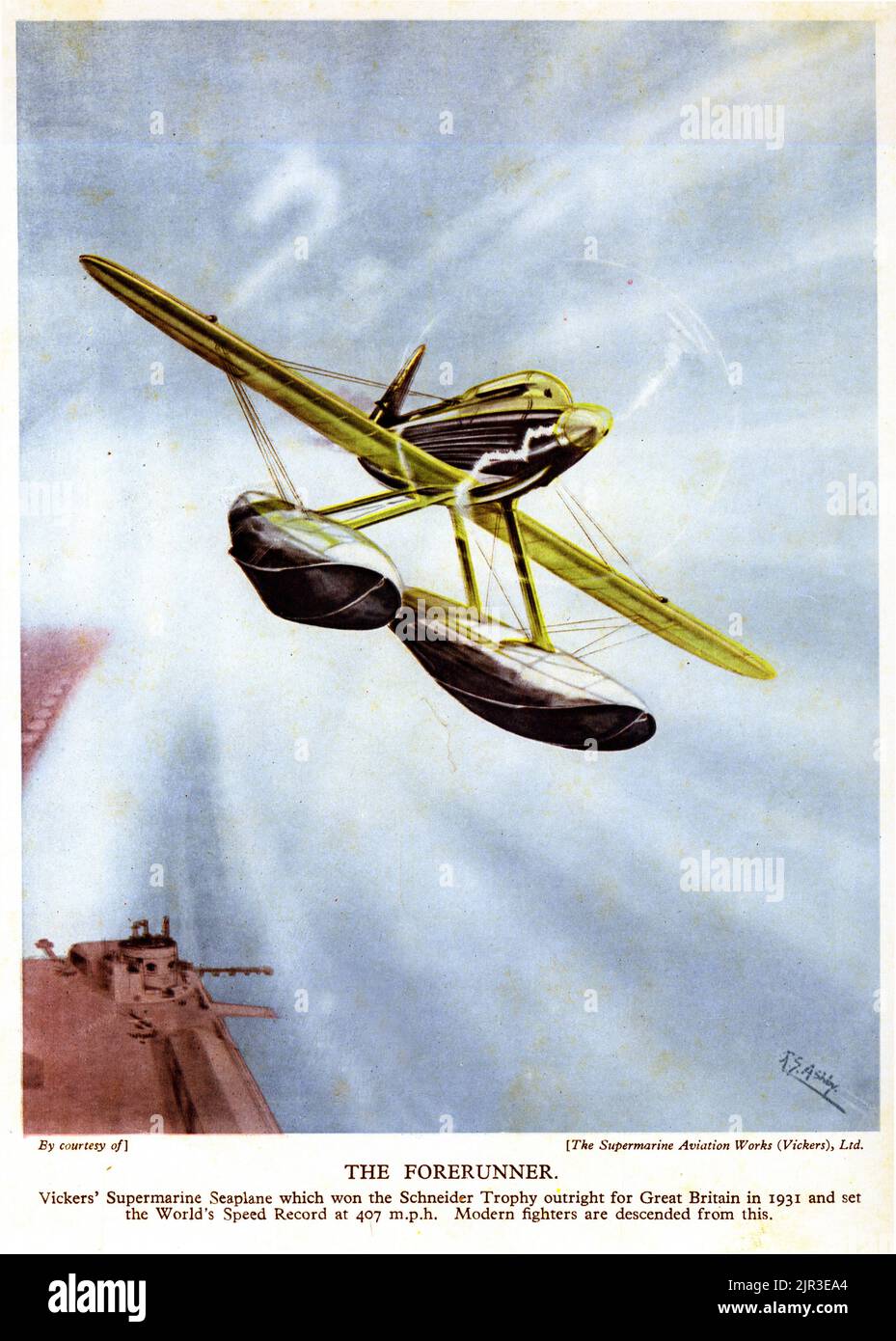 Halftone of the Vickers' Supermarine Seaplane, forerunner to the ...