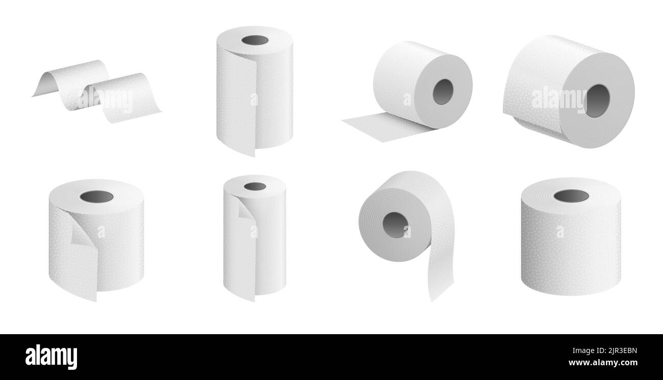 Toilet Paper Roll Vector Towel Tissue Icon Isolated Kitchen 3d Paper