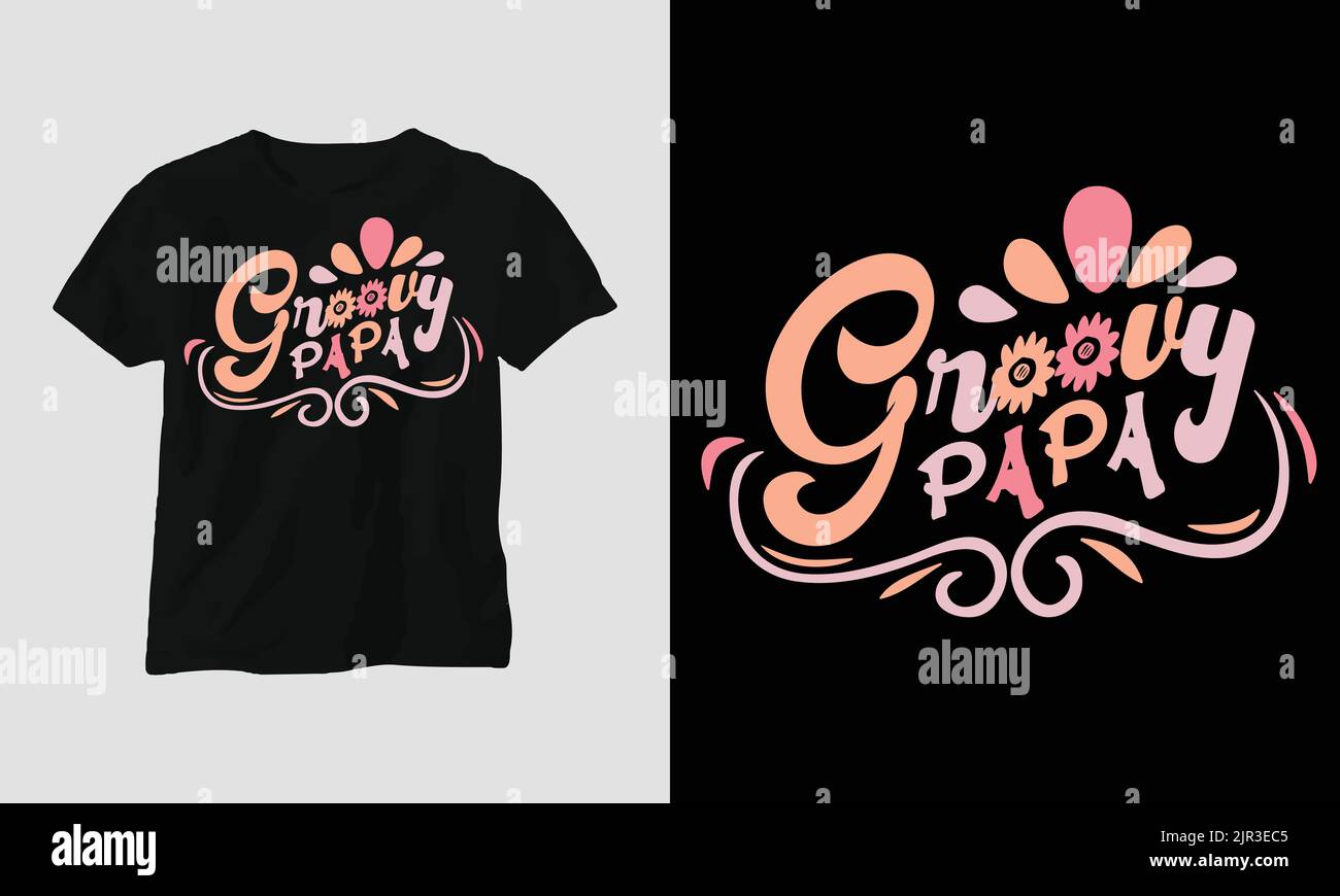 Wavy Retro Groovy T Shirt Design Stock Vector Image And Art Alamy