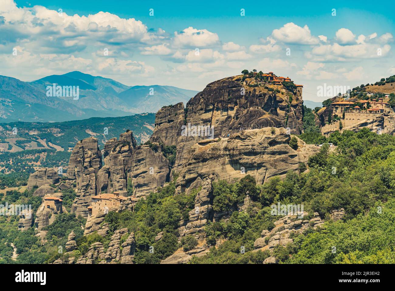 Stunning and breathtaking monasteries of Meteora, Greece built on high ...